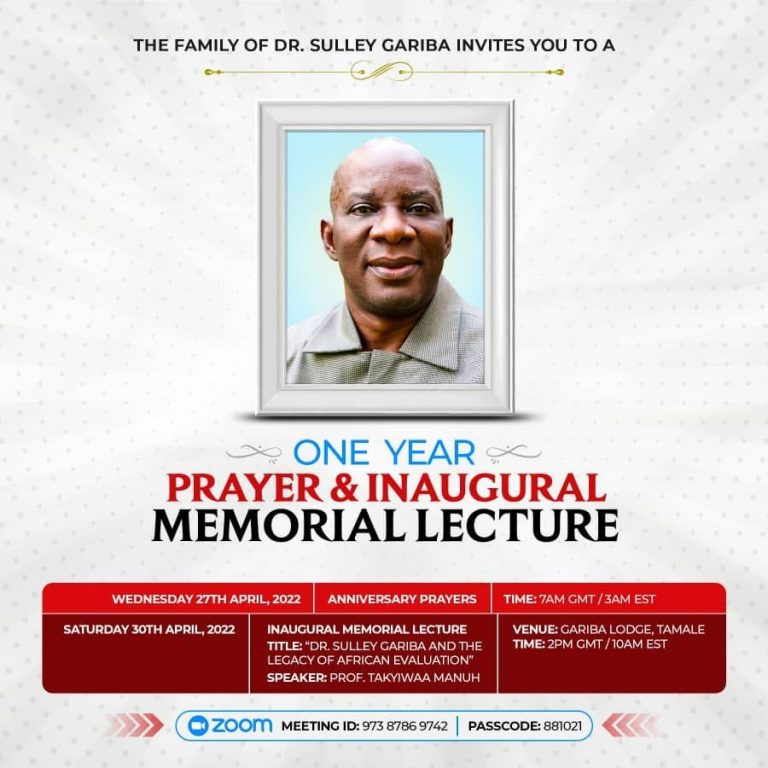 Inaugural Memorial Lecture for the late Dr. Sulley Gariba - Institute ...