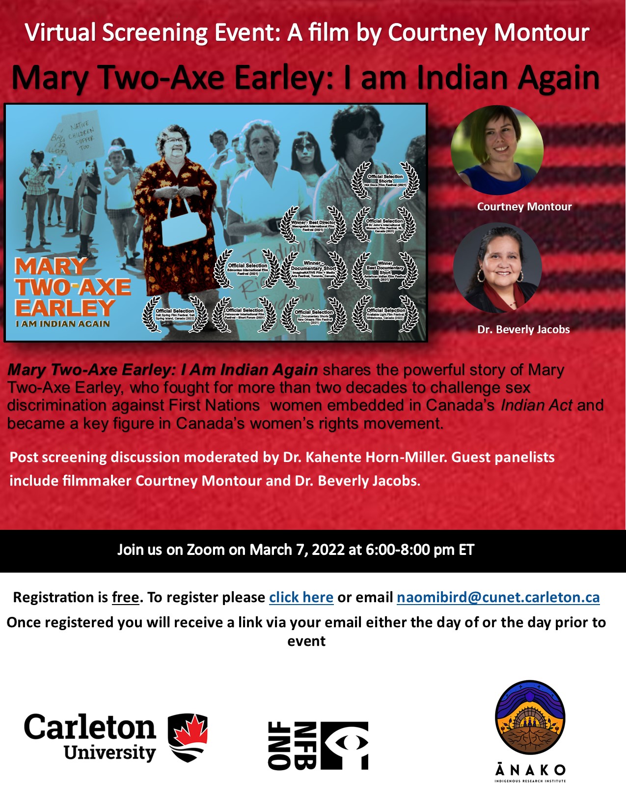 Film Screening Event: Mary Two-Axe Earley: I am Indian Again - Ānako ...
