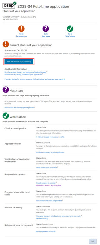 How to check the status of your OSAP application - Awards and Financial Aid