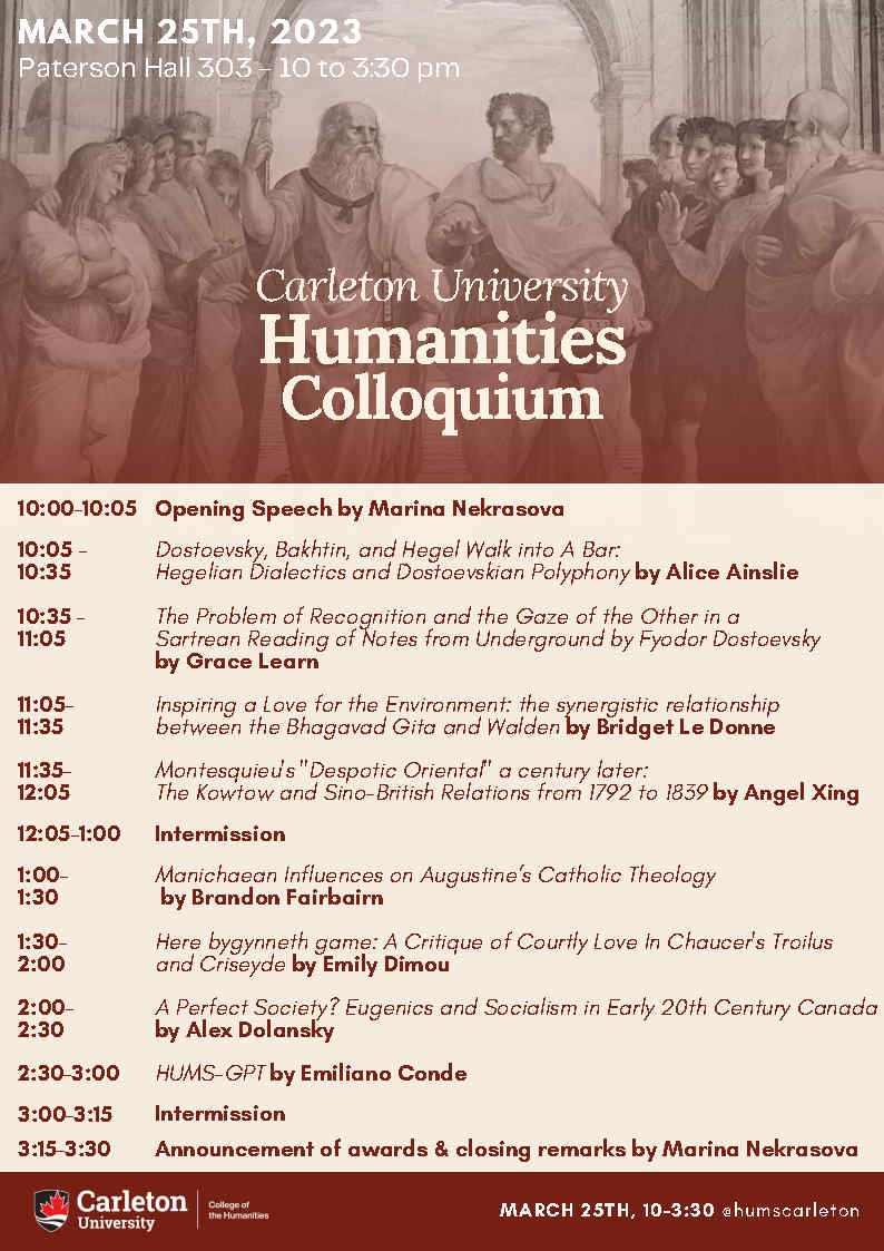 Humanities Colloquium 2023 - Bachelor of Humanities — Great Books