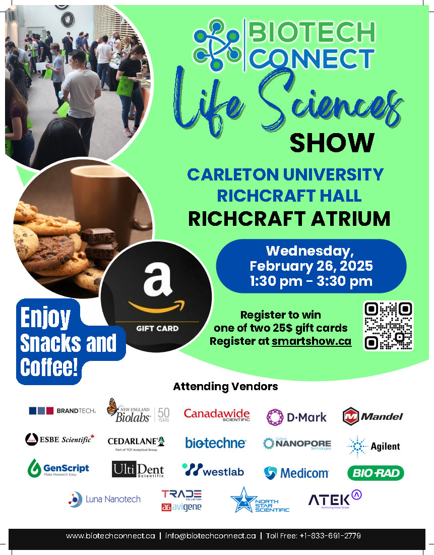 Biotech exhibition - Carleton University Richcraft Hall - Wednesday ...