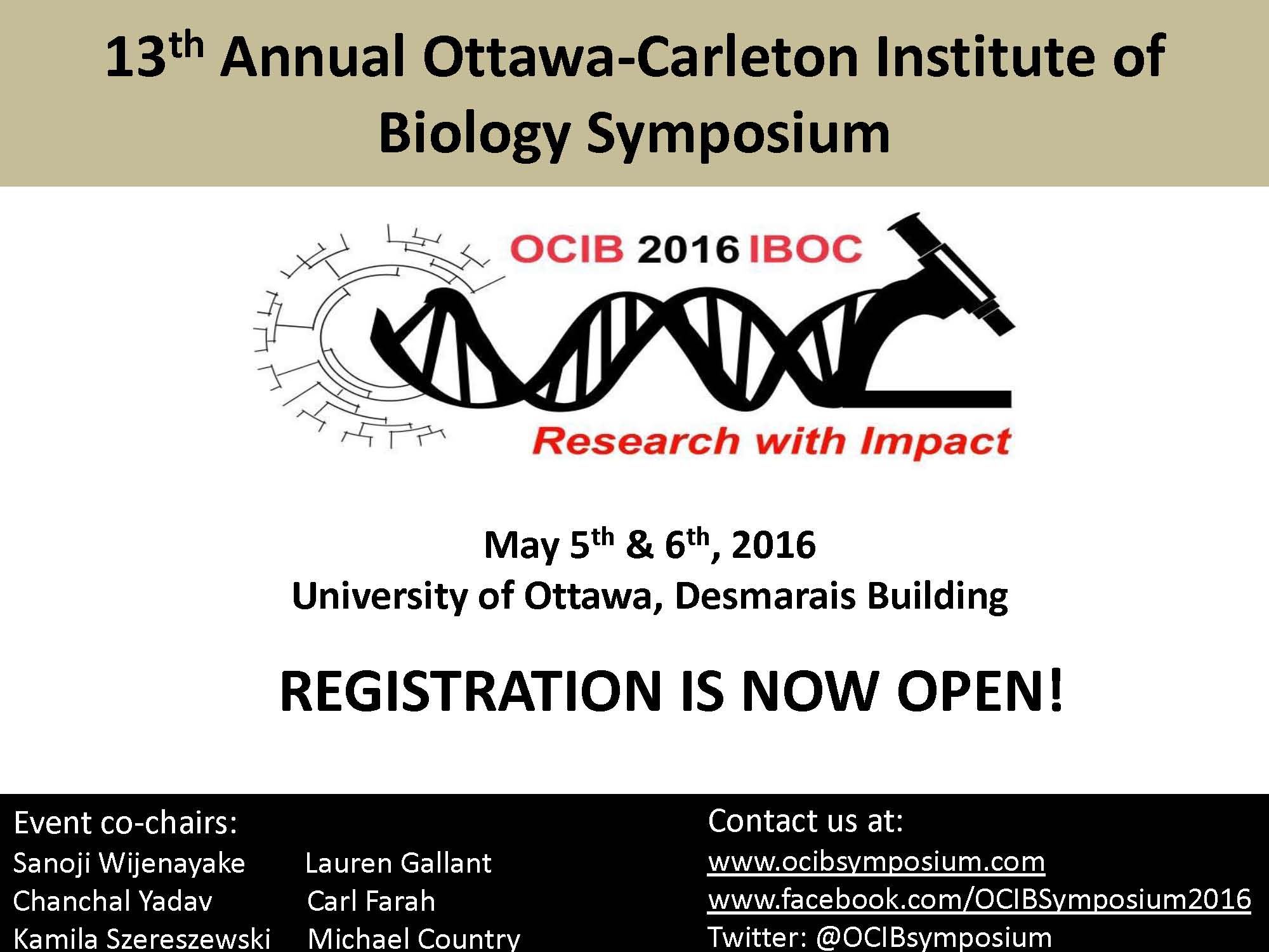 2016 OCIB Symposium: Research with Impact - Events - Department of Biology