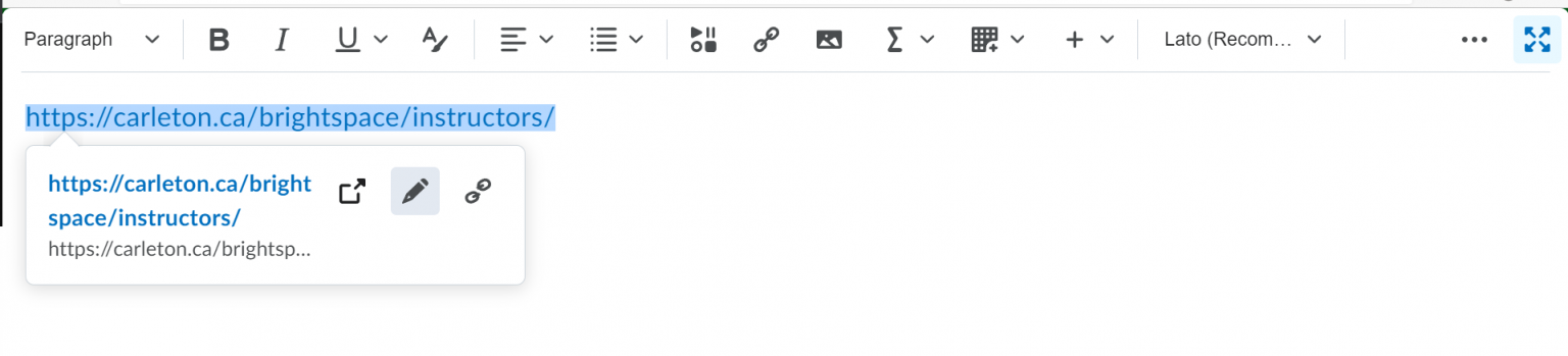 Using the Brightspace Editor - Instructor Support