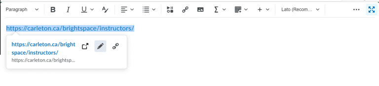 Using the Brightspace Editor - Instructor Support