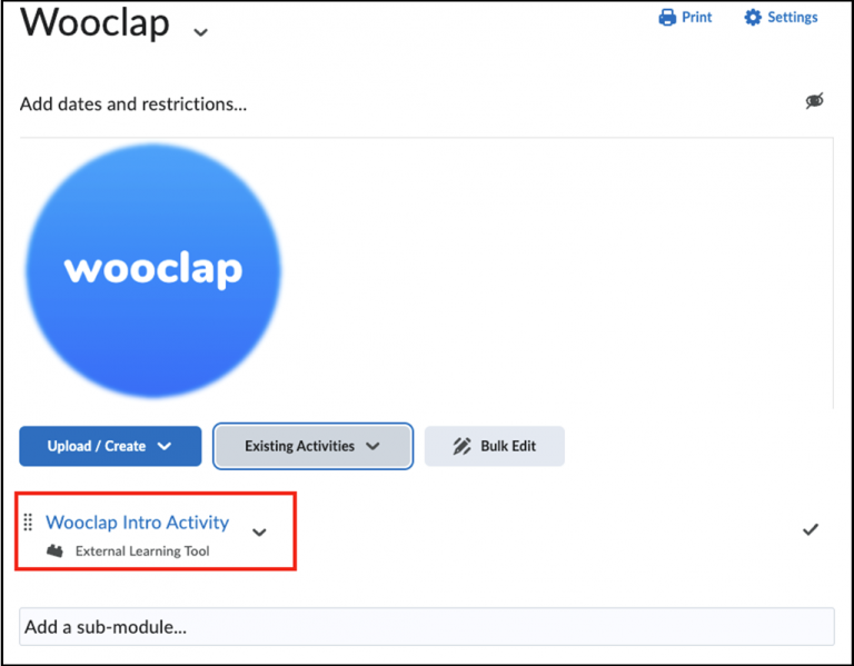 Adding Wooclap to a Brightspace Course - Instructor Support