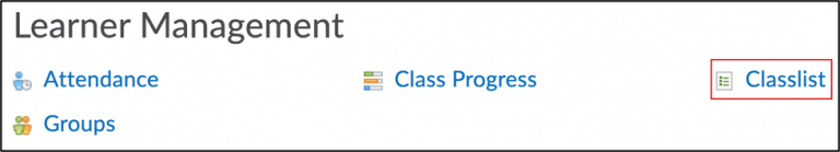 Classlist - Instructor Support