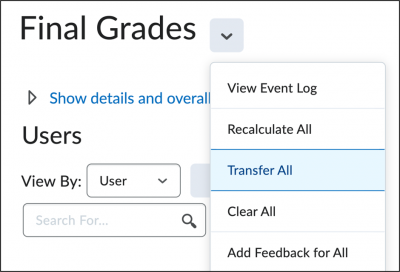 Releasing Final Grades to Students - Instructor Support