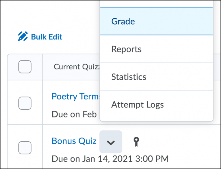 Grading Quizzes - Instructor Support
