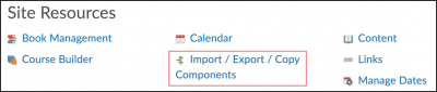 Import/Export/Copy Course Components - Instructor Support