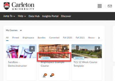 Course Visibility in Brightspace - Student Support