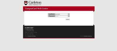 Web Card Centre - Campus Card Carleton University