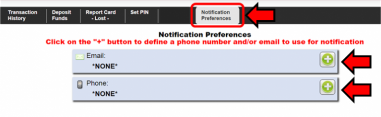 Notifications - Add Contact - Campus Card Carleton University