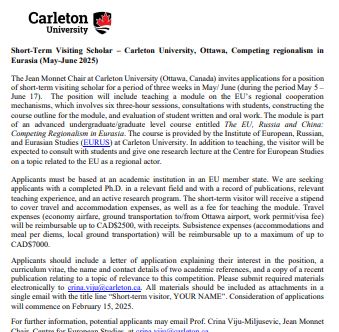 Jean Monnet Chair In Eu External Relations