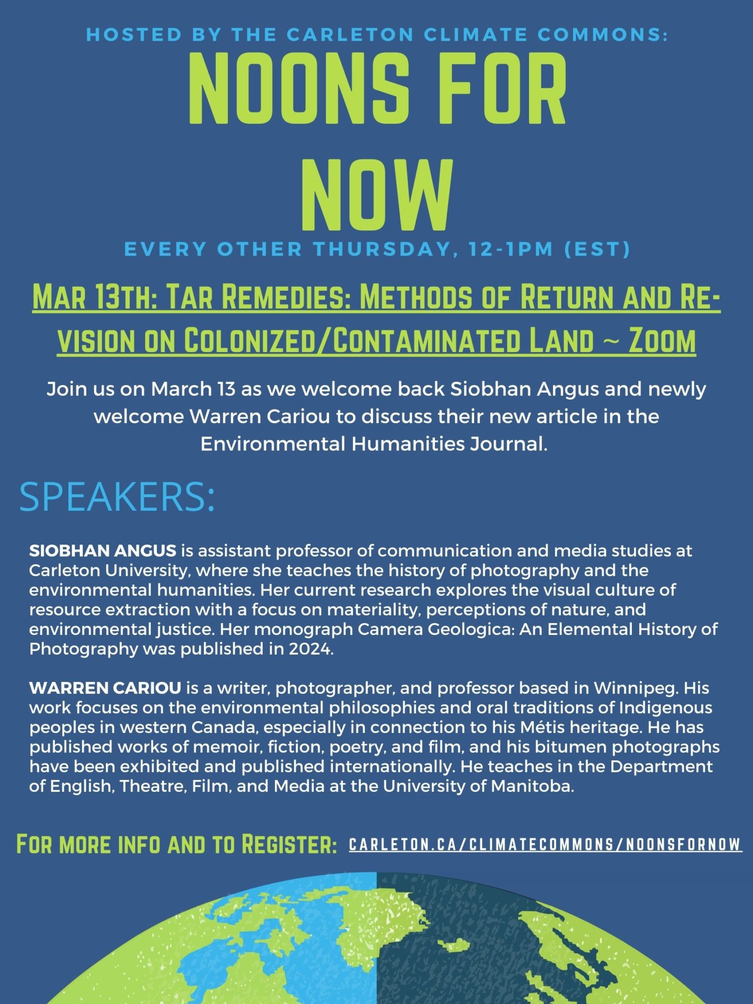 March 13: Siobhan Angus and Warren Cariou: “Tar Remedies: Methods of ...