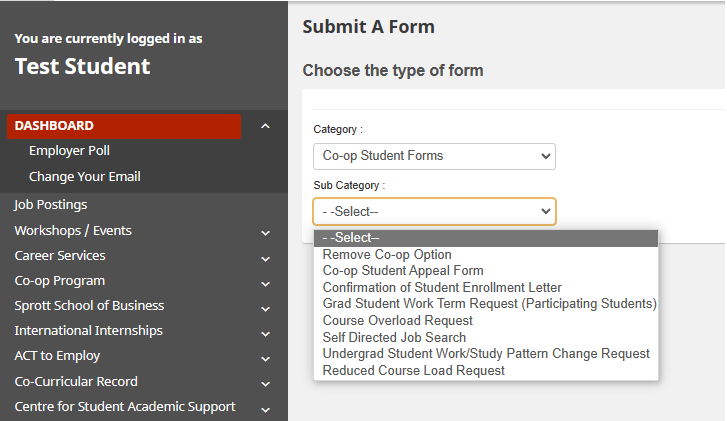 How to access Co-op forms on mySuccess - Co-operative Education