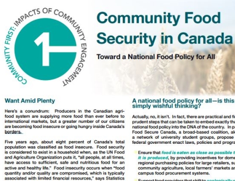 Policy Brief: Toward a national food policy for all - Community First