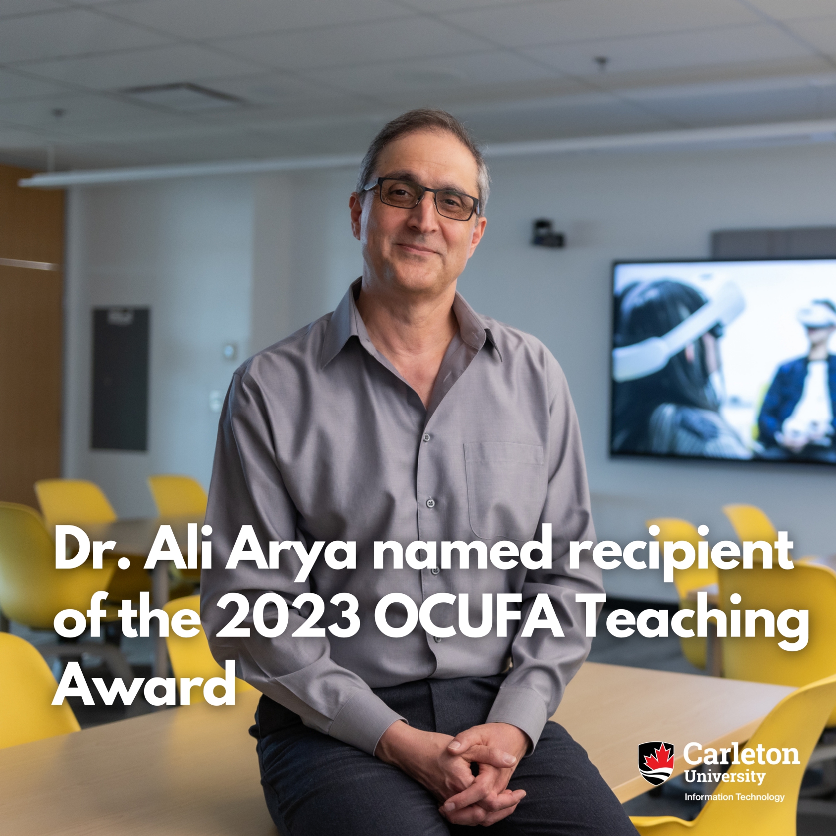 Dr. Ali Arya Named a Recipient of The 2023 OCUFA Award - School of Information Technology