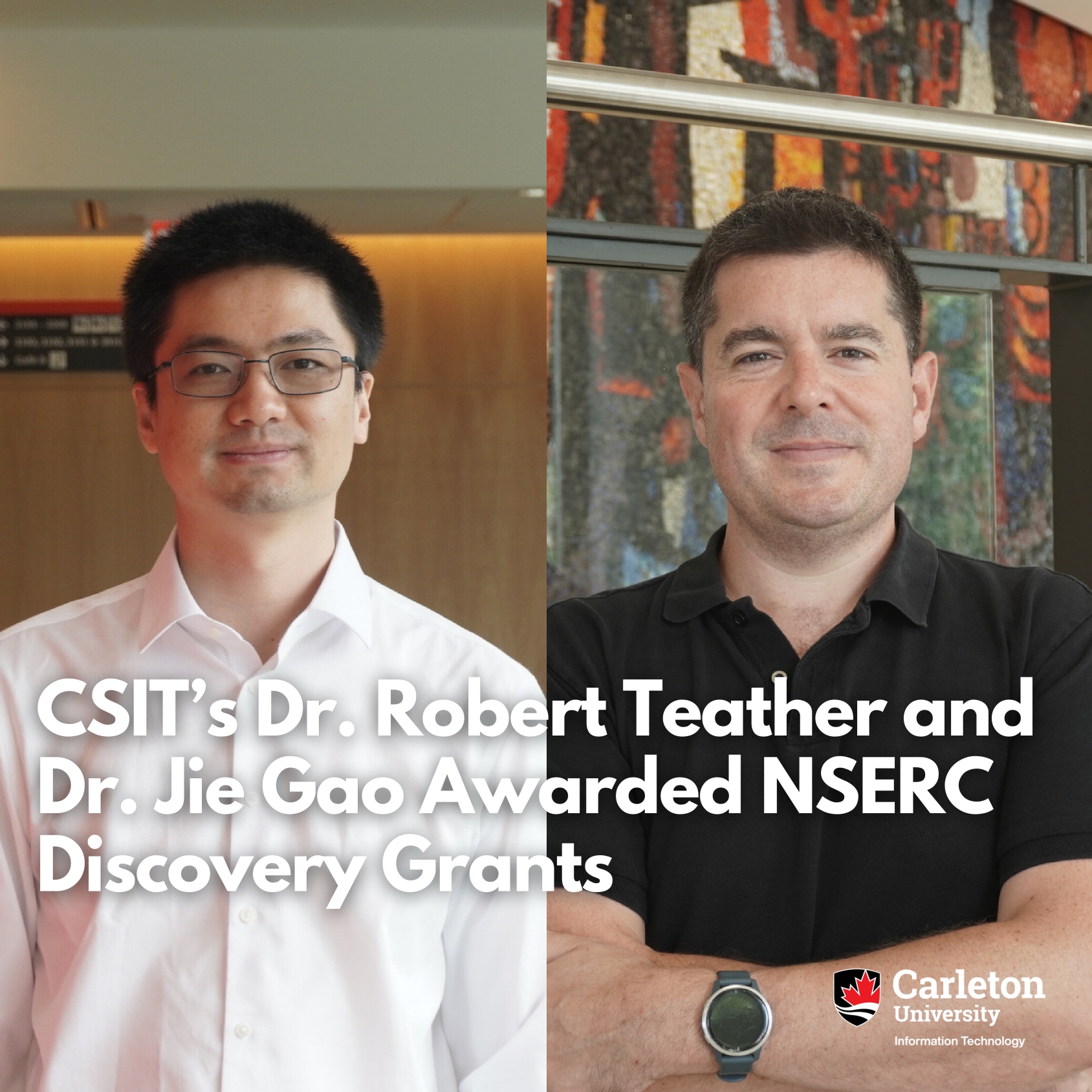 Dr. Robert Teather and Dr. Jie Gao awarded NSERC Discovery Grants - School of Information Technology