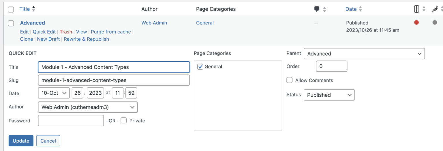 The Dashboard - cutheme docs