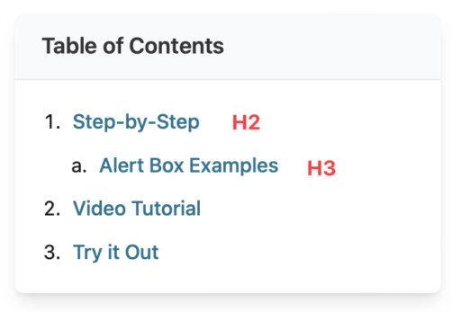 Table of Contents Block - cutheme docs