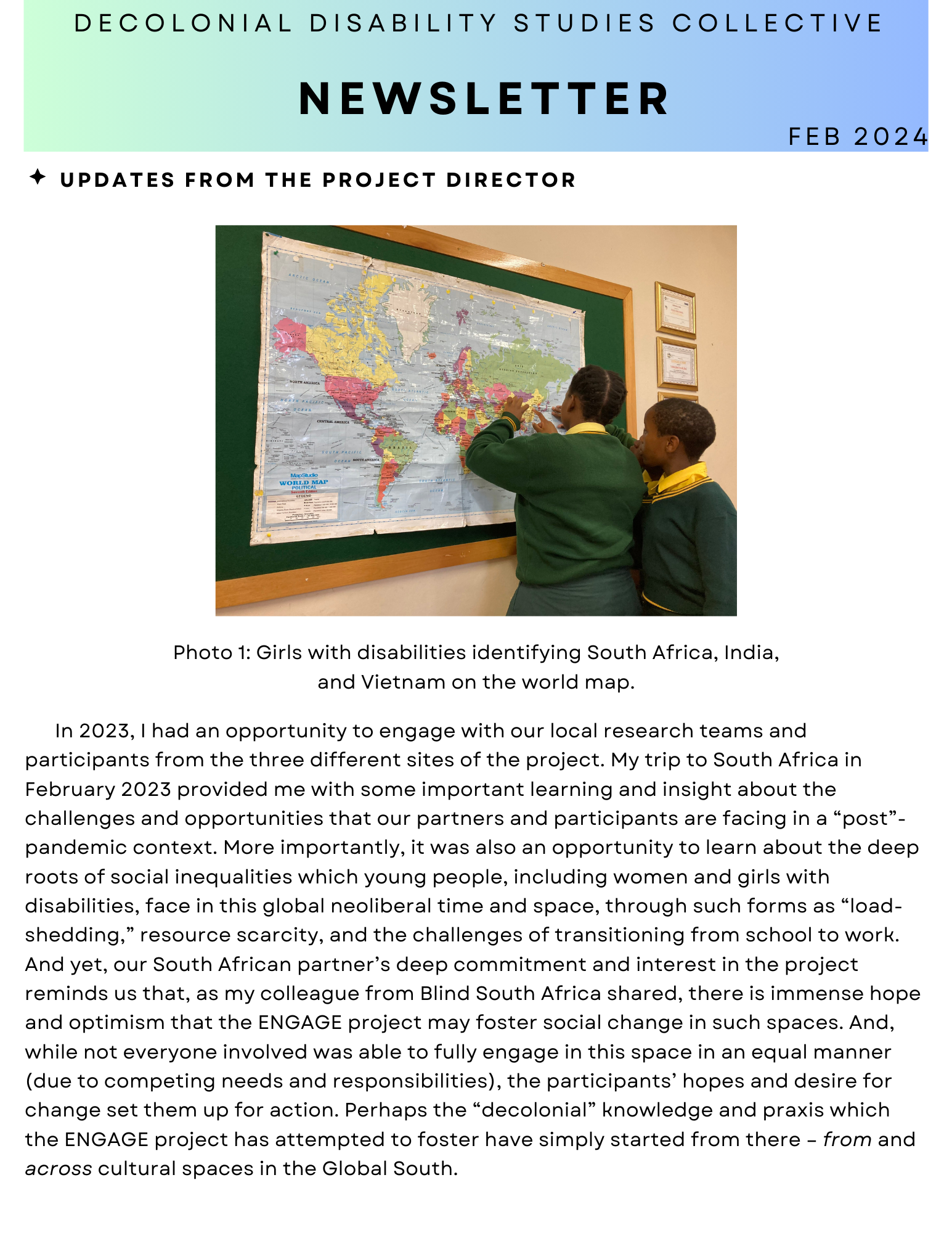 ENGAGE Newsletter in February 2024 - Decolonial Disability Studies ...