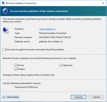 To Access the DOE's Windows based Servers Remotely - Department of ...