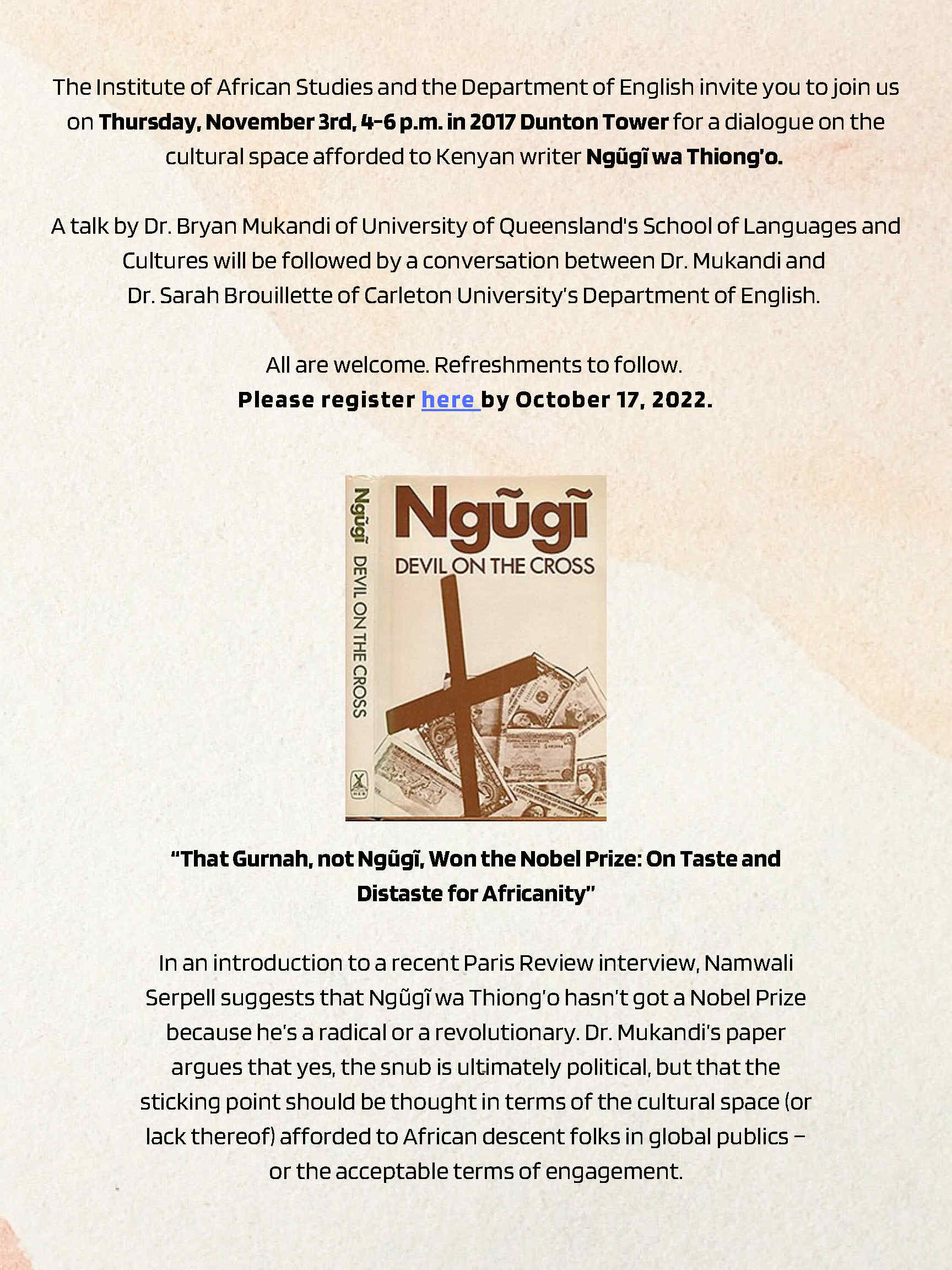 Research Talks - Department of English Language and Literature