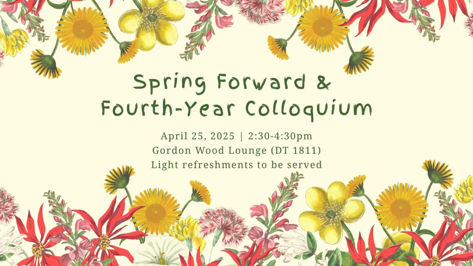 Spring Forward & Fourth-Year Colloquium - Department of English ...