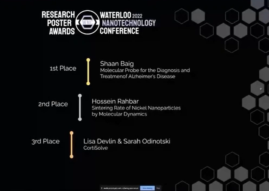 Hossein Rahbar winning the research poster awards in Waterloo ...