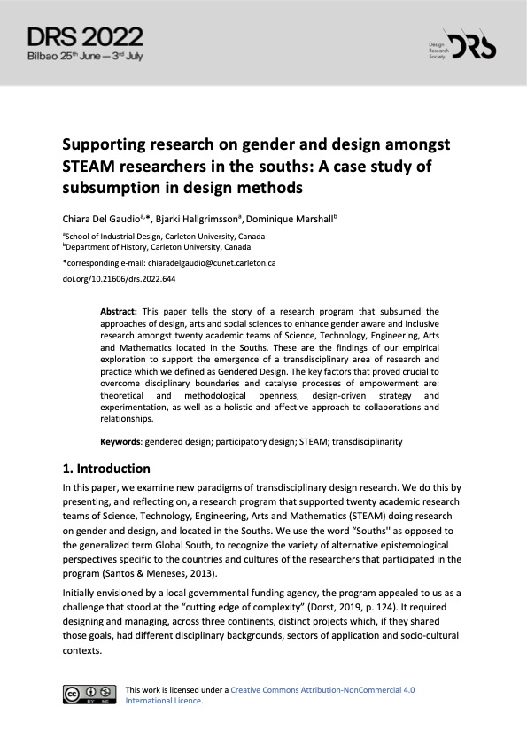 Recent paper presented by GDS implementation team at DRS2022 Conference ...