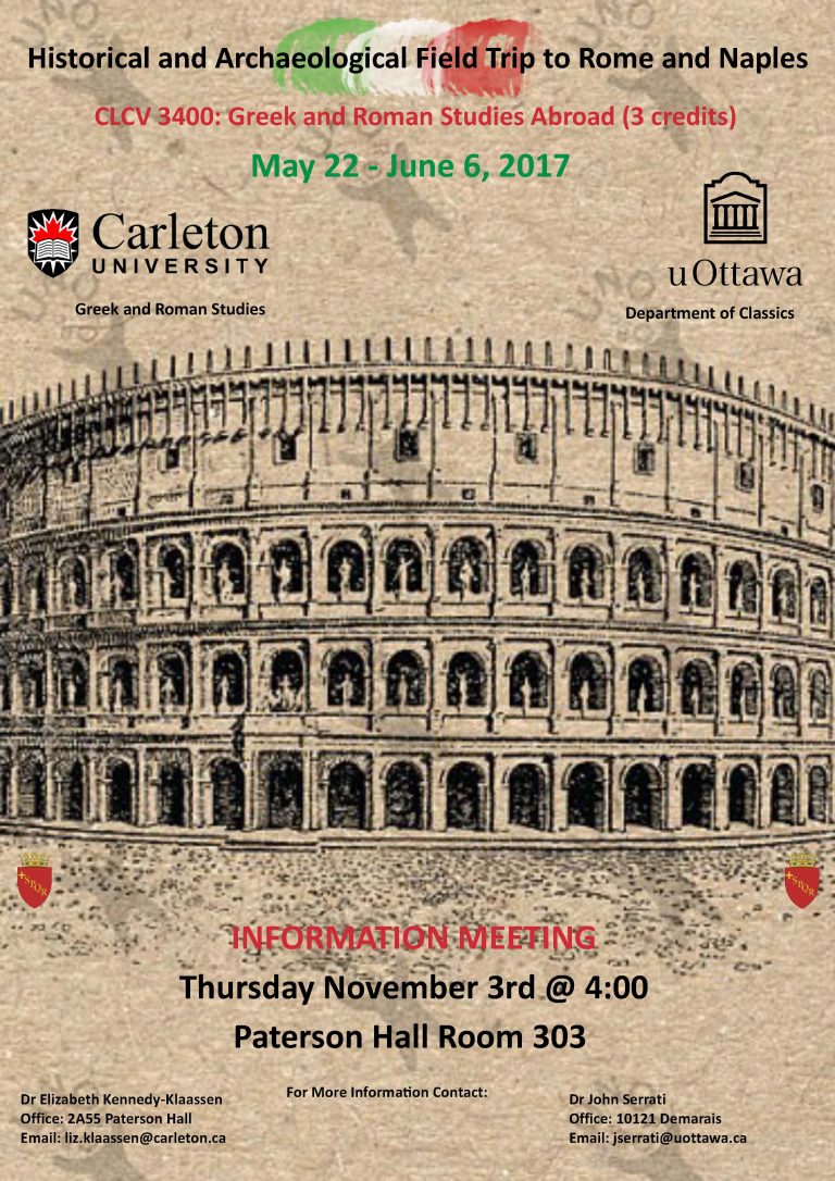 Field Trip to Rome and Naples Information Meeting - Greek and Roman Studies