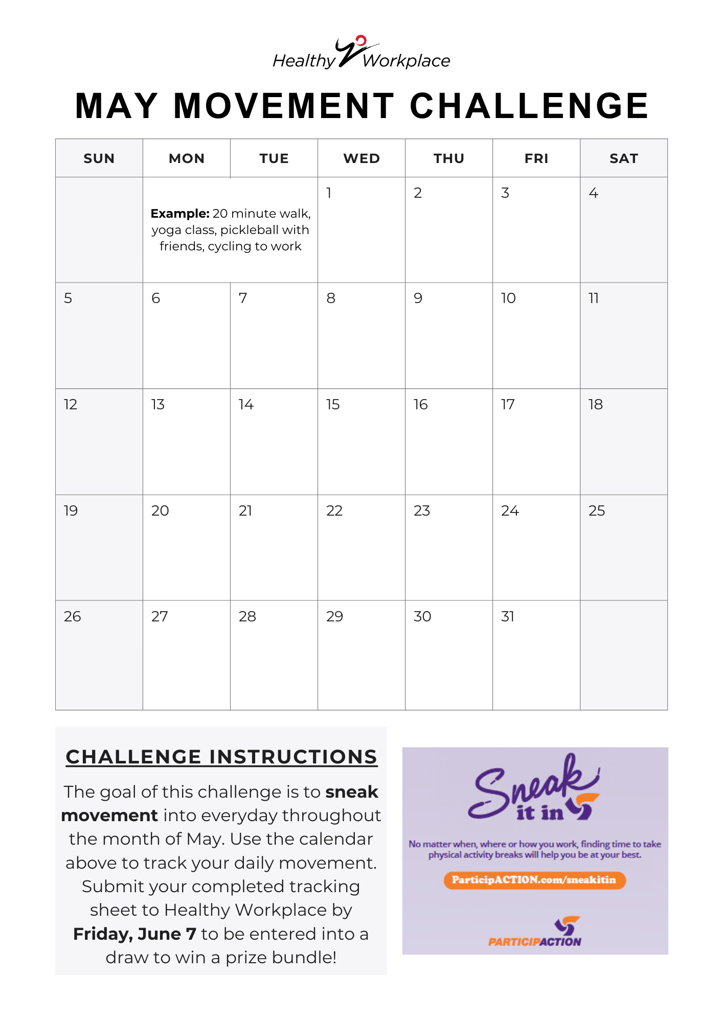 "Sneak It In" with ParticipACTION - Healthy Workplace
