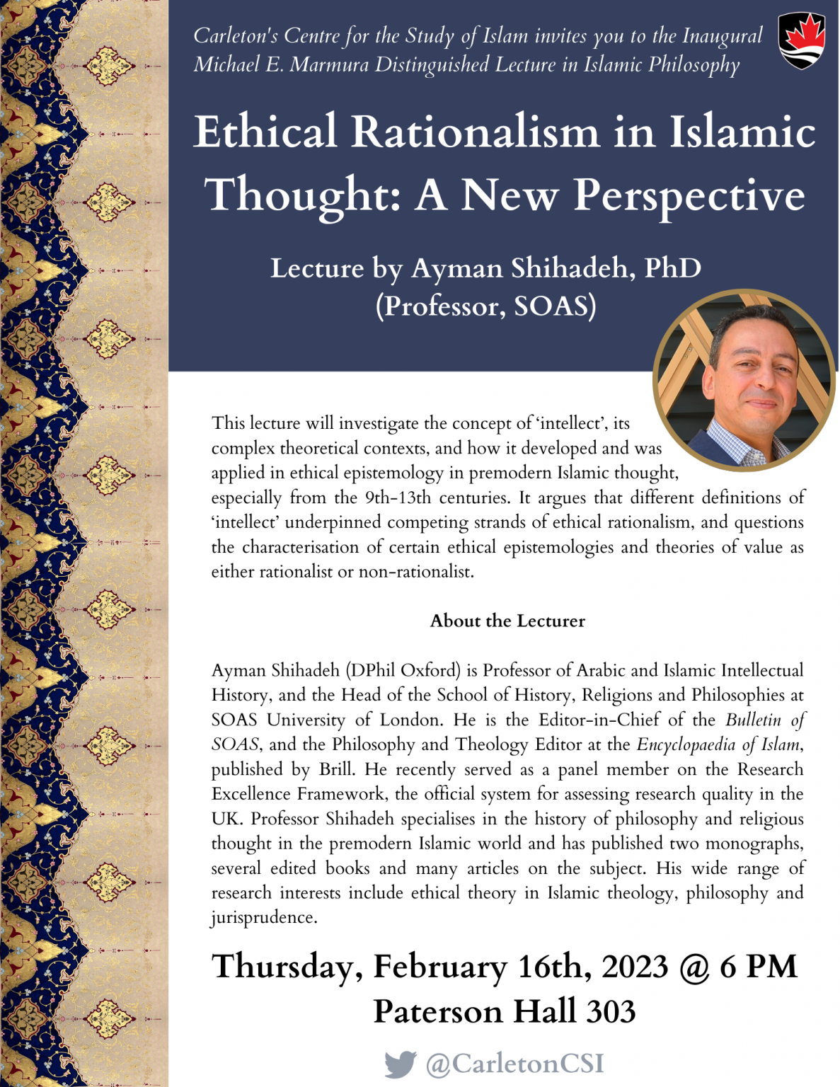 Ethical Rationalism in Islamic Thought: A New Perspective - Events ...