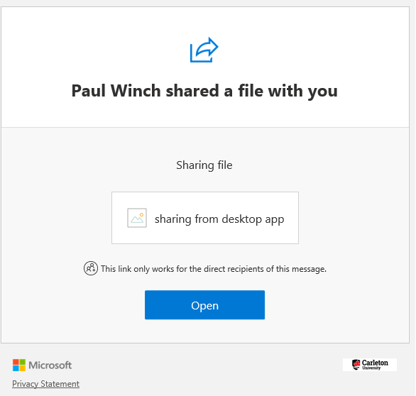 Sharing files - OneDrive