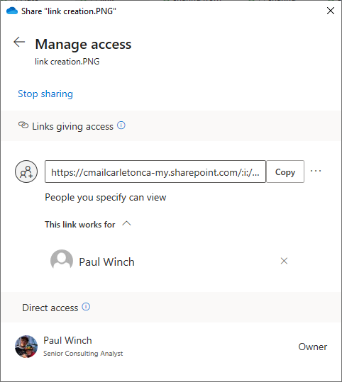 Sharing files - OneDrive