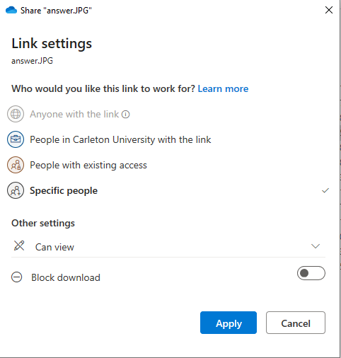 Sharing files - OneDrive