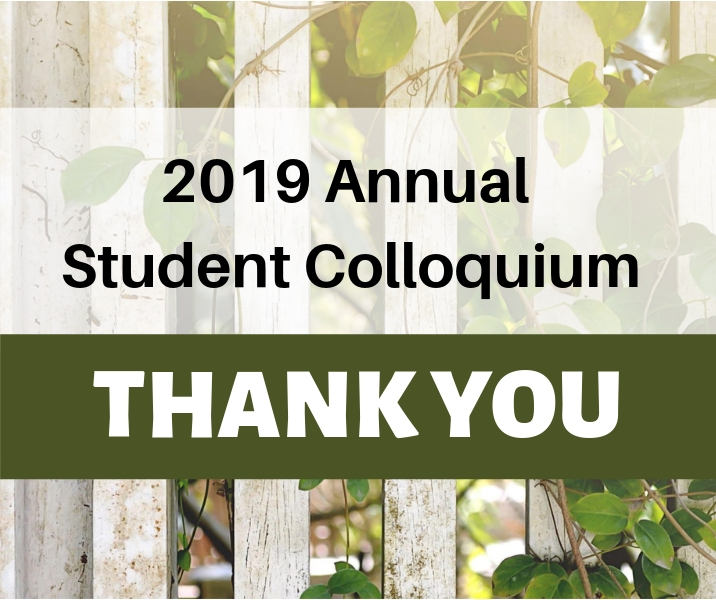 Student Colloquium 2019 - Thank You - Max and Tessie Zelikovitz Centre ...