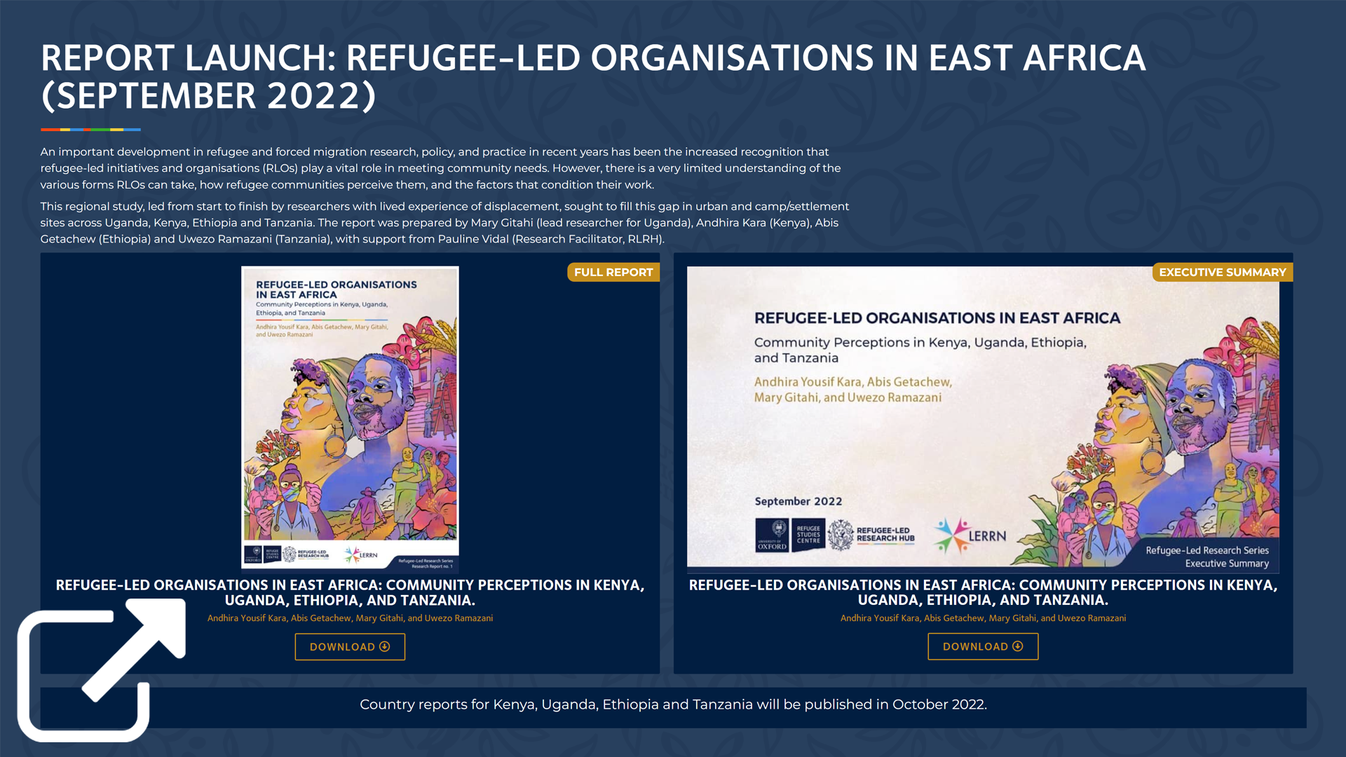 Report Launch: Refugee-led Organizations in East Africa - LERRN: The ...