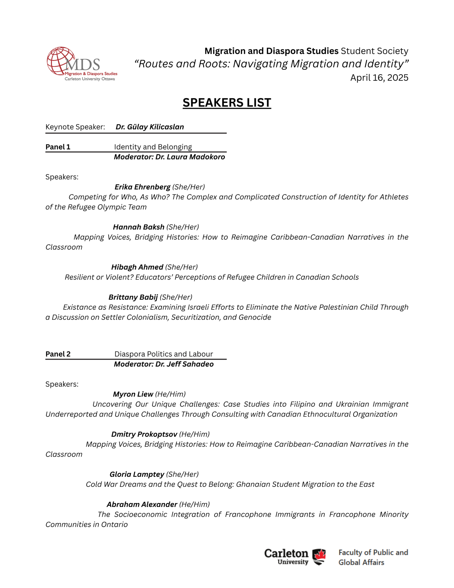 MDS Student Society 2025 Conference: Itinerary & Speakers List ...