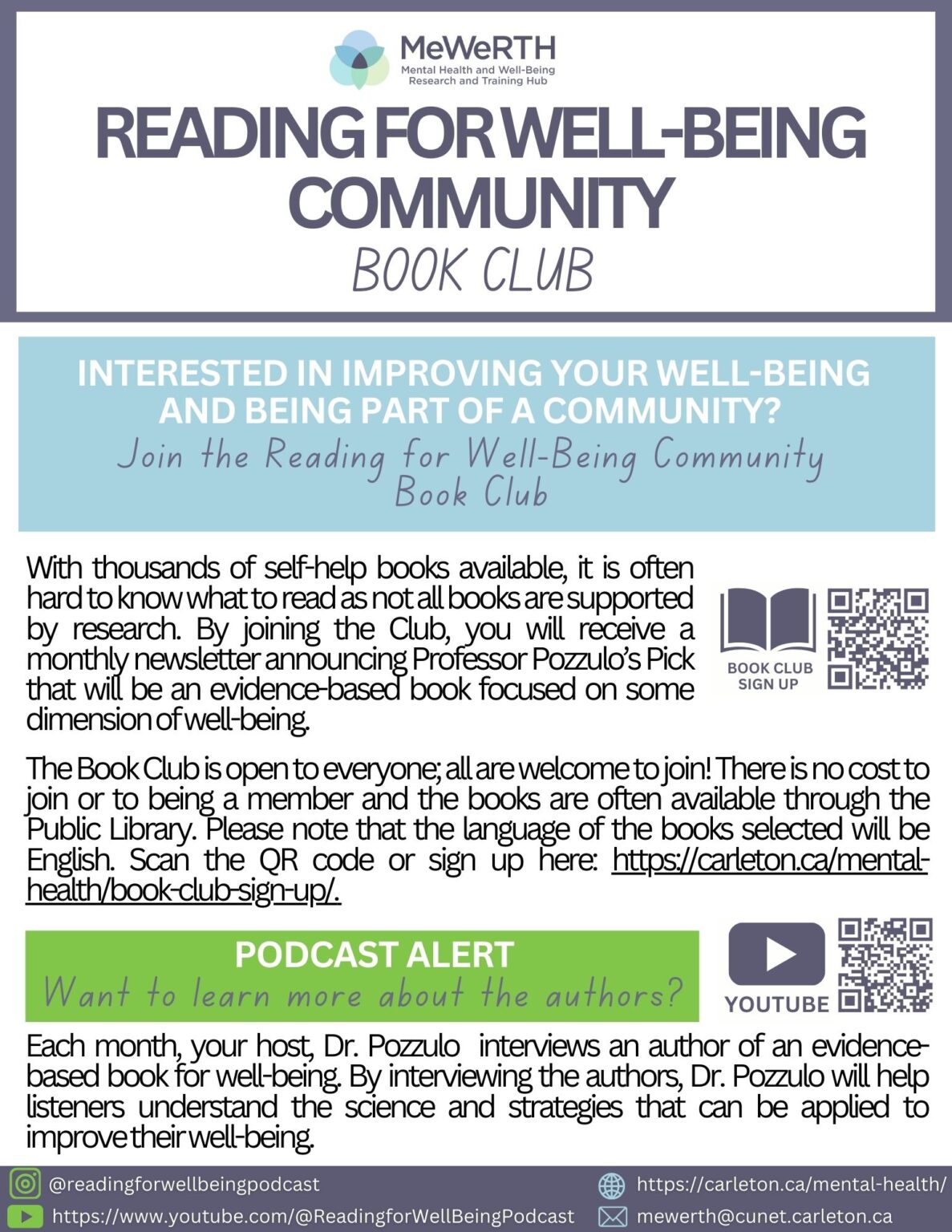 Reading for Well-Being Community Book Club - Mental Health and Well ...