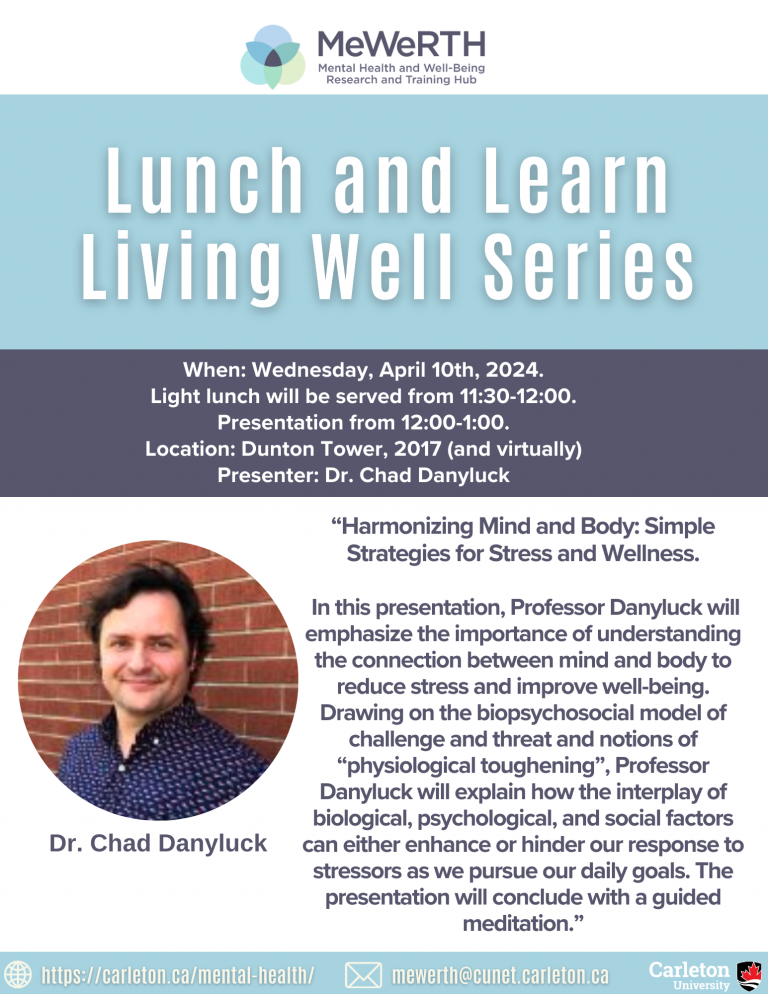 Lunch and Learn Living Well Series - Dr. Chad Danyluck - Mental Health ...