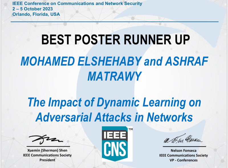 Best Poster Runner-up Award at the 2023 IEEE CNS Conference @ Orlando ...