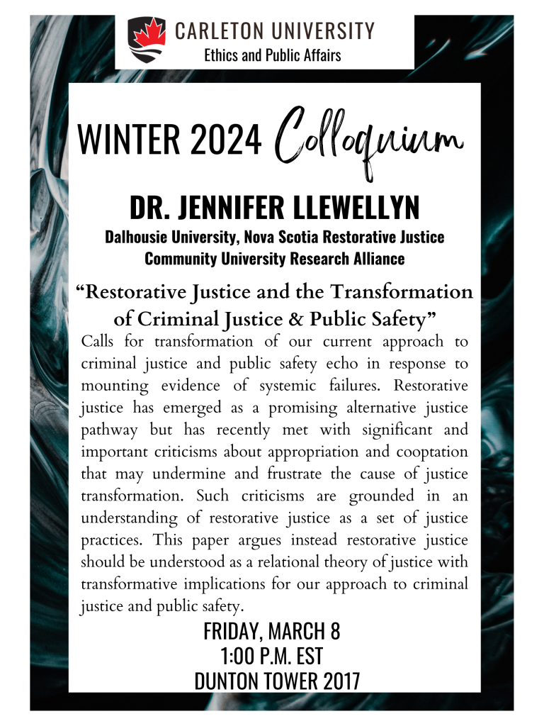 Philosophy Colloquium with Dr. Jennifer Llewellyn - Events - Philosophy