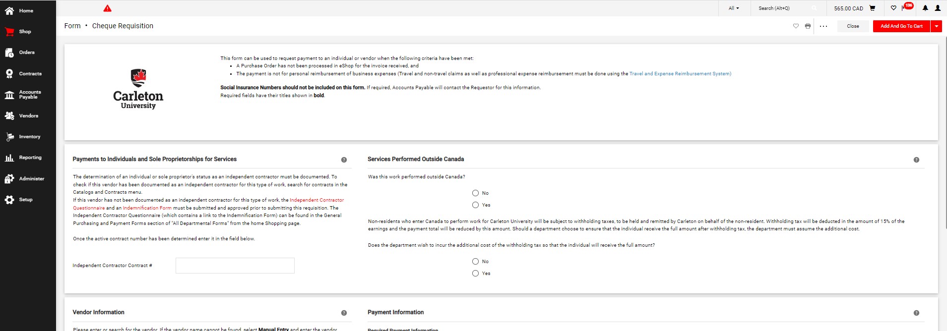 eShop Upgrade Coming November 7th - Procurement Services