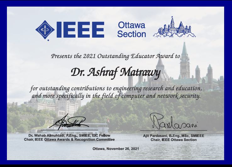2021 IEEE Outstanding Educator Award - Systems and Computer Engineering
