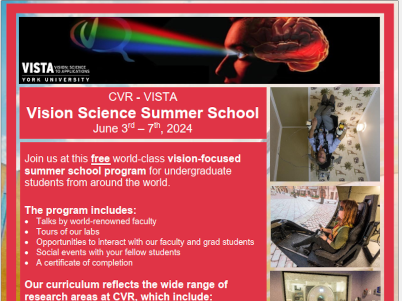 Vision Science Summer School - School of Computer Science
