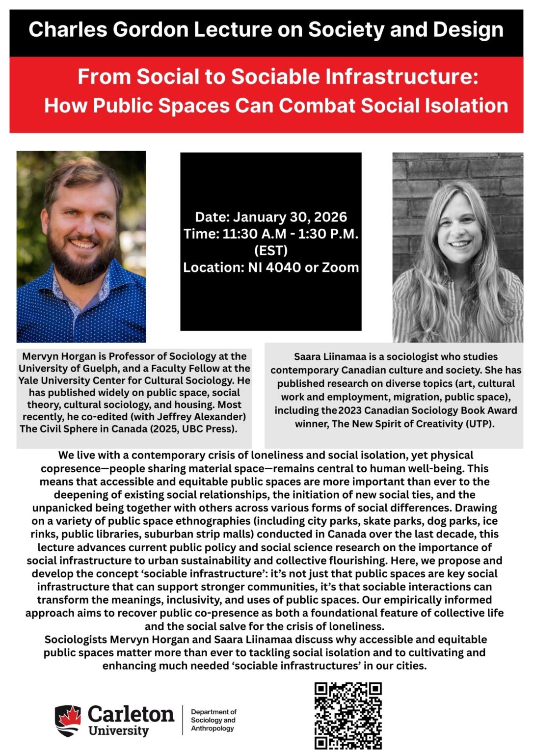 Charles Gordon Lecture on Society and Design - Department of Sociology ...