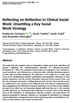 Now Available—Reflecting on Reflection in Clinical Social Work - SIM ...