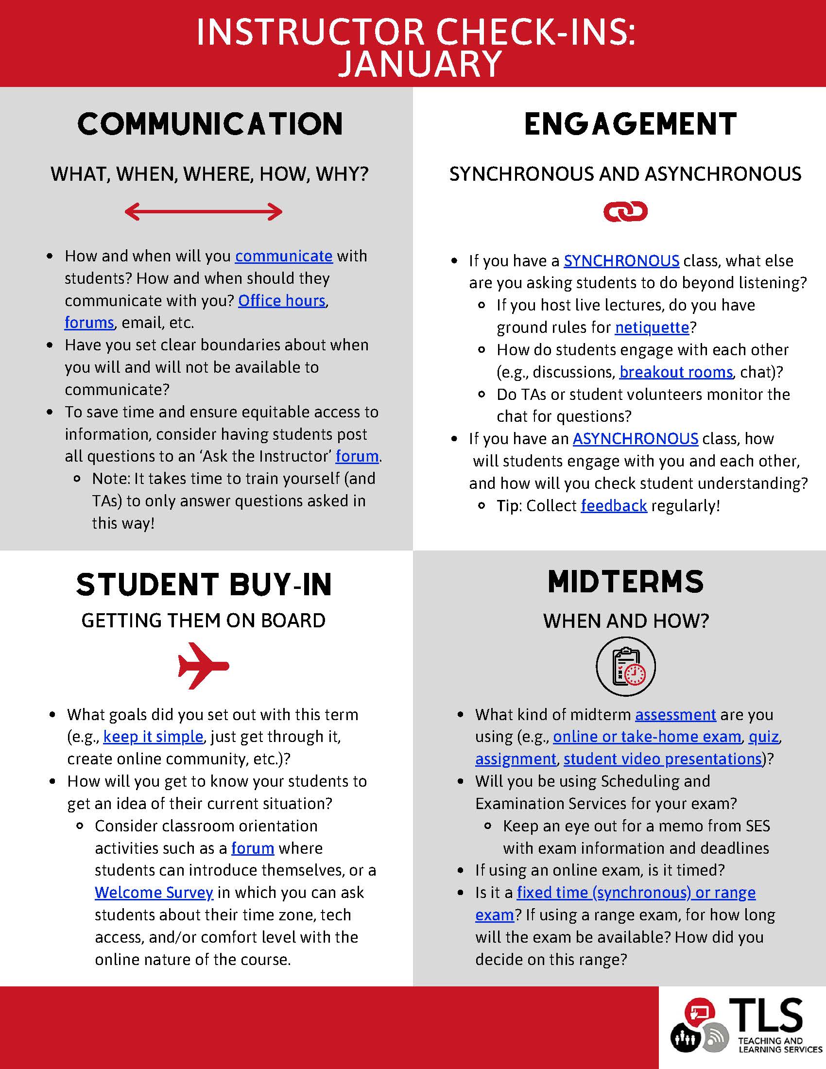 Instructor Check-in: January - Teaching and Learning Services