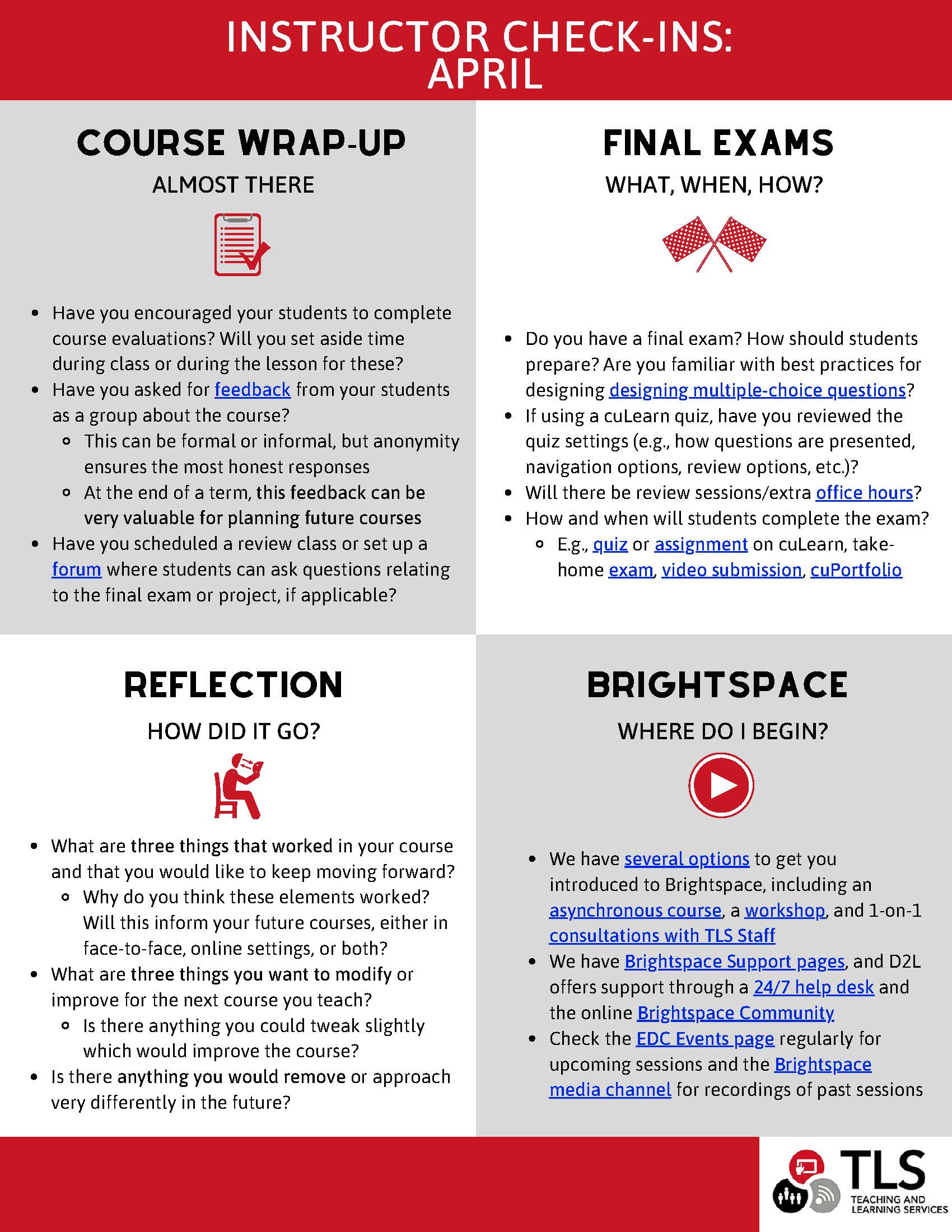 Instructor Check-in: April - Teaching and Learning Services